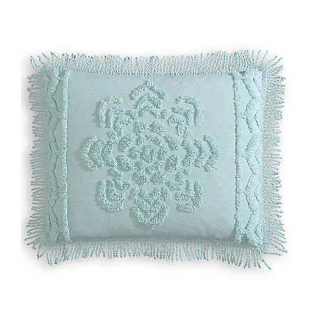 Beatrice Home Fashions Lotus Chenille Lightweight Sham  Standard - Blue