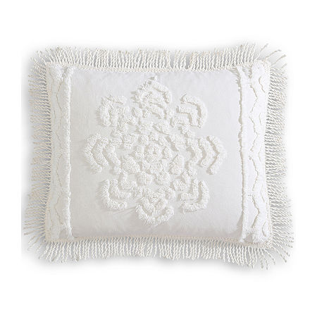 Beatrice Home Fashions Lotus Chenille Lightweight Sham  Standard - Ivory