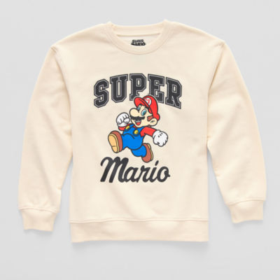 Little & Big Kid Boys Crew Neck Fleece Long Sleeve Super Mario ...