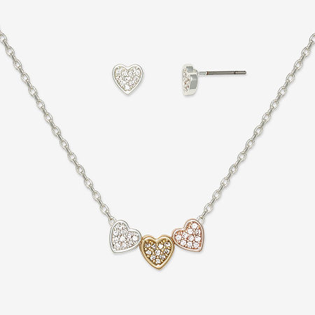 Click here for Mixit Womens Heart Hypoallergenic 2-pc. Jewelry Se... prices