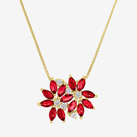 Click here for Womens Gemstone Sterling Silver Flower Pendant Nec... prices