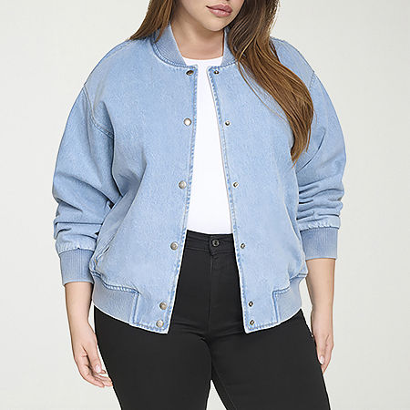 Click here for Levis Plus Size Varsity Cotton Denim Bomber Jacket... prices