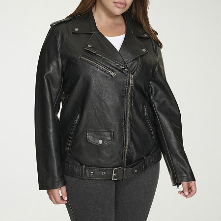 Click here for Levis Plus Size Faux Leather Long Line Belted Moto... prices