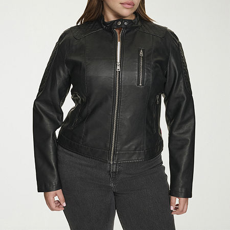 Click here for Levis Plus Size Faux Leather Motocross Racer Jacke... prices