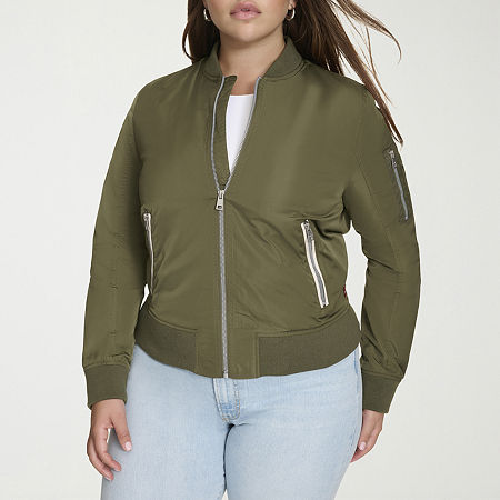 Levis Trendy Plus Size Melanie Bomber Jacket - Army Green