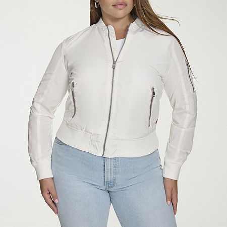 Click here for Levis Trendy Plus Size Melanie Bomber Jacket - Whi... prices