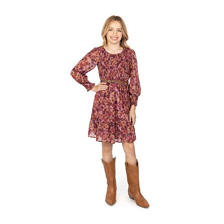 Click here for Speechless Big Kid Girls Belted Long Sleeve A-Line... prices