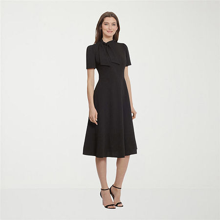 Click here for Ivy & Blue Short Sleeve Fit + Flare Dress  4  Blac... prices