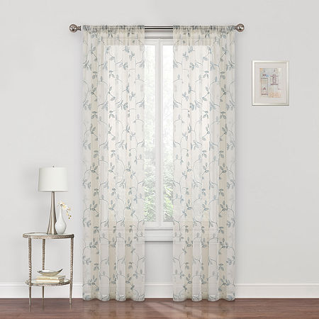 Click here for Regal Home Meadow Rod Pocket Embroidered Sheer Sin... prices