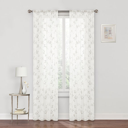 Click here for Regal Home Meadow Rod Pocket Embroidered Sheer Sin... prices