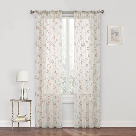 Click here for Regal Home Meadow Rod Pocket Embroidered Sheer Sin... prices