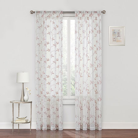 Click here for Regal Home Meadow Rod Pocket Embroidered Sheer Sin... prices