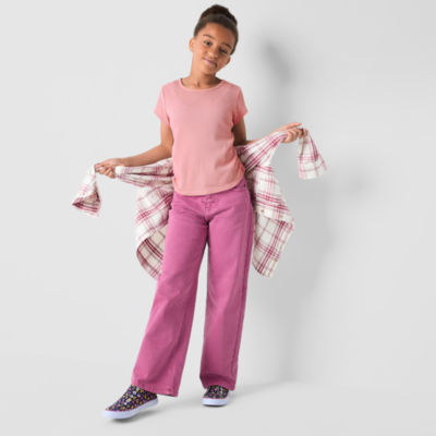 Thereabouts Little & Big Kid Girls Round Neck Short Sleeve T-Shirt ...