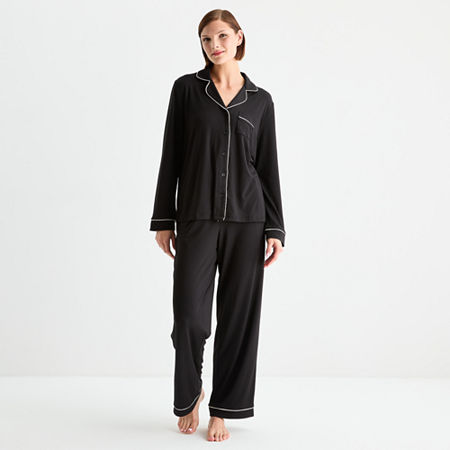 Click here for Ambrielle Womens V-Neck Long Sleeve 2-pc. Pajama S... prices