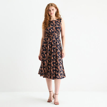 Click here for Perceptions Womens Sleeveless Floral Midi Fit + Fl... prices