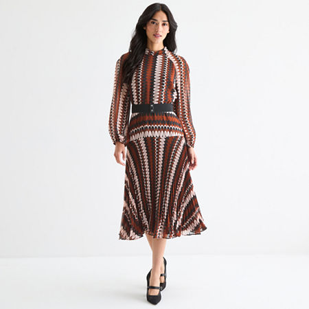 Click here for Melonie T Womens Long Sleeve Geometric Midi Fit +... prices