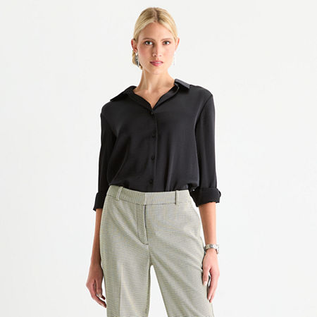 Click here for Worthington Womens Long Sleeve Satin Blouse  Petit... prices