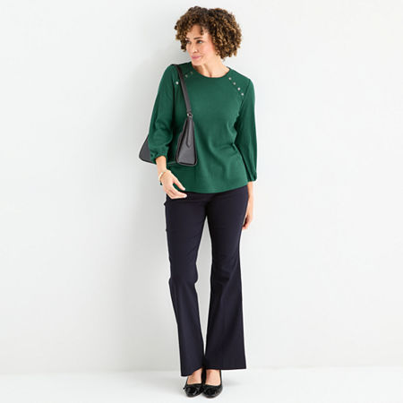 Click here for Liz Claiborne Womens Crew Neck 3/4 Sleeve Blouse... prices