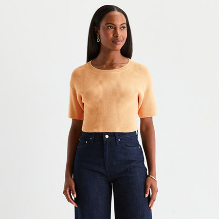 Click here for Worthington Womens Crew Neck Elbow Sleeve Pullover... prices
