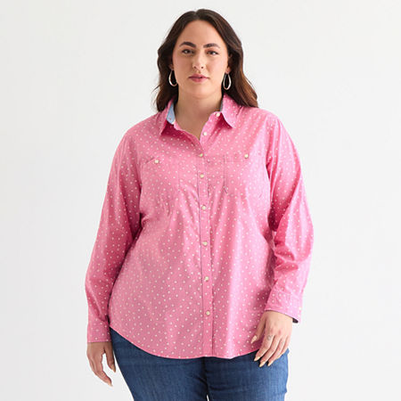 Click here for St. Johns Bay Womens Plus Cuffed Long Sleeve Regul... prices