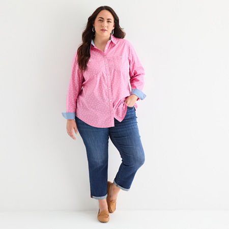 Click here for St. Johns Bay Womens Long Sleeve Cuffed Sleeve Reg... prices