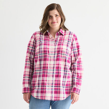 Click here for St. Johns Bay Womens Plus Cuffed Long Sleeve Regul... prices