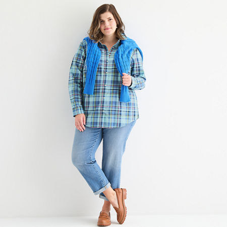 Click here for St. Johns Bay Womens Long Sleeve Cuffed Sleeve Reg... prices