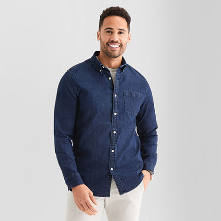 Click here for St. Johns Bay Denim Mens Long Sleeve Classic Fit B... prices