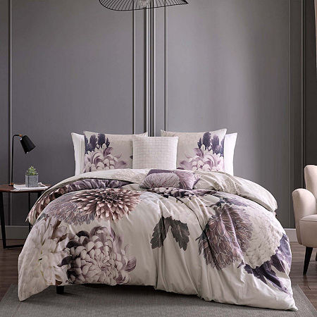 Bebejan(R) Dahlia Purple 5pc. Reversible Comforter Set