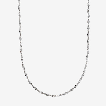 Click here for 14K White Gold 18 - 24 Inch Solid Singapore Chain... prices