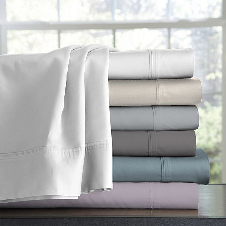 Purity Home 300 Thread Count Brushed Cotton Percale 4-Pc. Sheet Set  Full - White