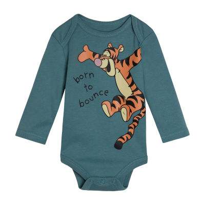 Disney Baby Boys Crew Neck Long Sleeve Tigger Bodysuit, Color: Teal ...