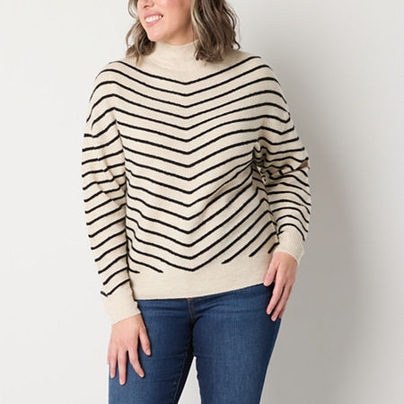 Click here for Liz Claiborne Womens Mock Neck Long Sleeve Striped... prices