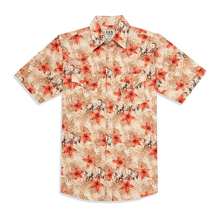 Click here for Ely Cattleman Hawaiian Horse Print Mens Short Slee... prices