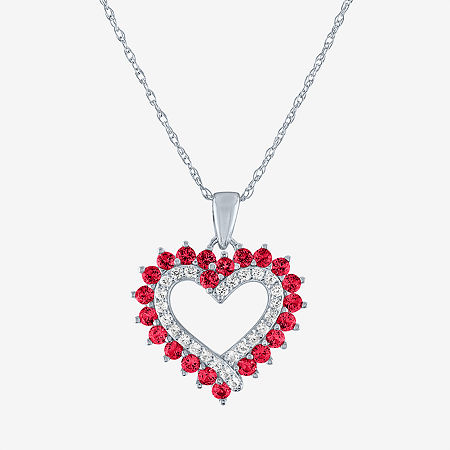 Click here for Womens Lab Created Red Ruby Sterling Silver Heart... prices