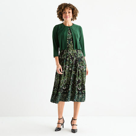 Click here for Danny & Nicole Womens Floral Midi Jacket Dress  La... prices