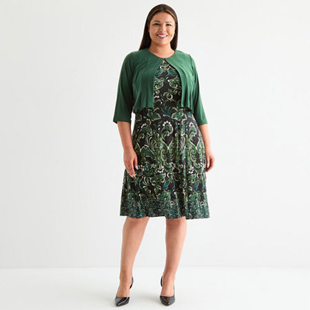 Click here for Danny & Nicole Womens Floral Midi Jacket Dress Plu... prices