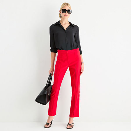 Click here for Worthington Womens Slim High Rise Pant  10  Red prices