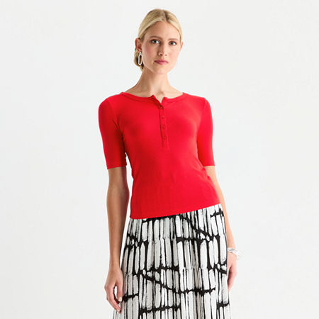 Click here for Worthington Womens Elbow Sleeve Regular Fit Henley... prices