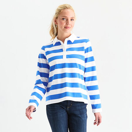 Click here for St. Johns Bay Womens Long Sleeve Polo Shirt  X-sma... prices