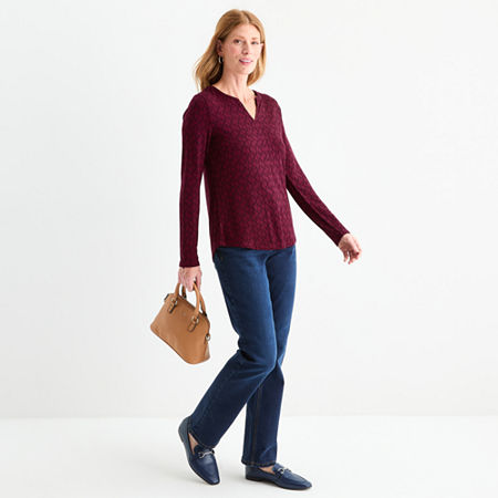 Click here for Liz Claiborne Womens Split Crew Neck Long Sleeve B... prices