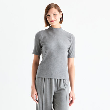 Click here for Stylus Womens Mock Neck Short Sleeve T-Shirt  X-la... prices