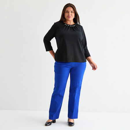 Click here for Liz Claiborne Womens Plus Crew Neck 3/4 Sleeve Blo... prices