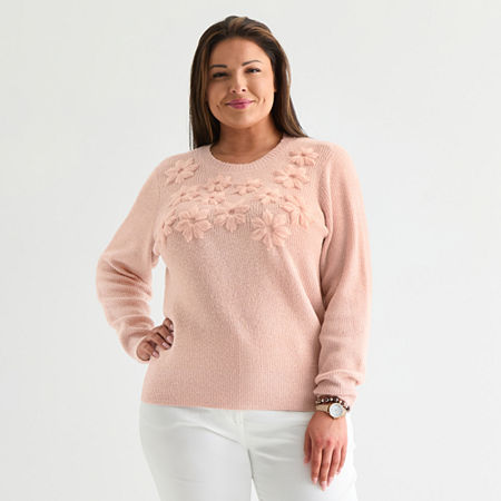 Click here for Liz Claiborne Plus Womens Crew Neck Embellished Lo... prices