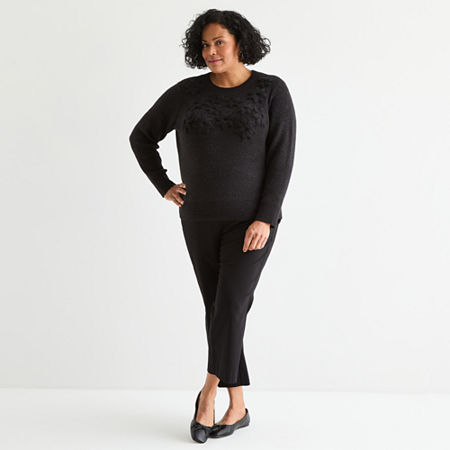 Click here for Liz Claiborne Plus Womens Crew Neck Embellished Lo... prices