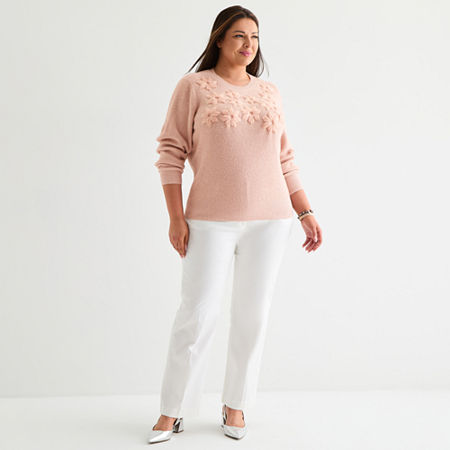 Click here for Liz Claiborne Plus Womens Crew Neck Embellished Lo... prices