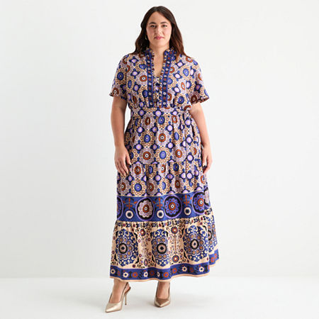 Click here for London Style Womens Plus Short Sleeve Maxi Dress... prices