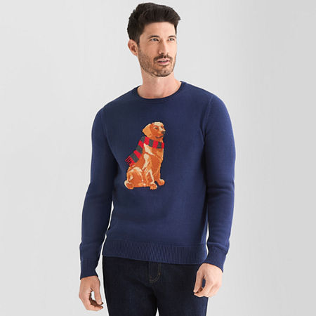 Click here for St. Johns Bay Intarsia Dog Mens Crew Neck Long Sle... prices