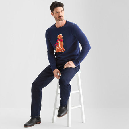 Click here for St. Johns Bay Intarsia Dog Mens Crew Neck Long Sle... prices