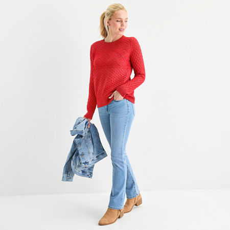 Click here for St. Johns Bay Womens Mock Neck Long Sleeve Cardiga... prices